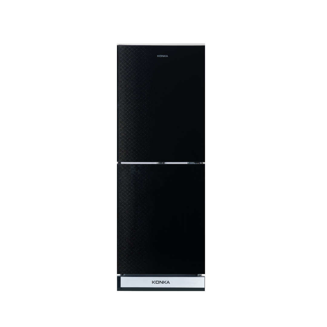 KONKA Refrigerator-KRT-240GB-2-Door, Upper Freezer (240 Ltr) Black Texture